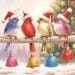 10 JPG Christmas Birds Clipart, Commercial Use, Whimsical Ephemera ...