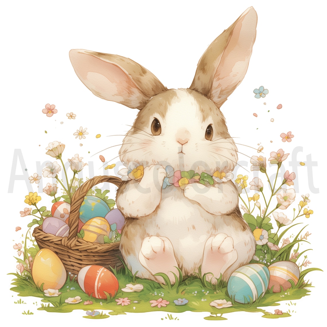 Cute Bunny, Rabbit Clipart, Easter Egg-20 High Quality Jpgs ...