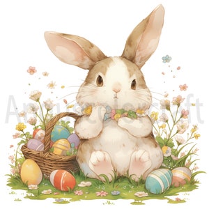 Cute Bunny, Rabbit Clipart, Easter Egg-20 High Quality Jpgs ...