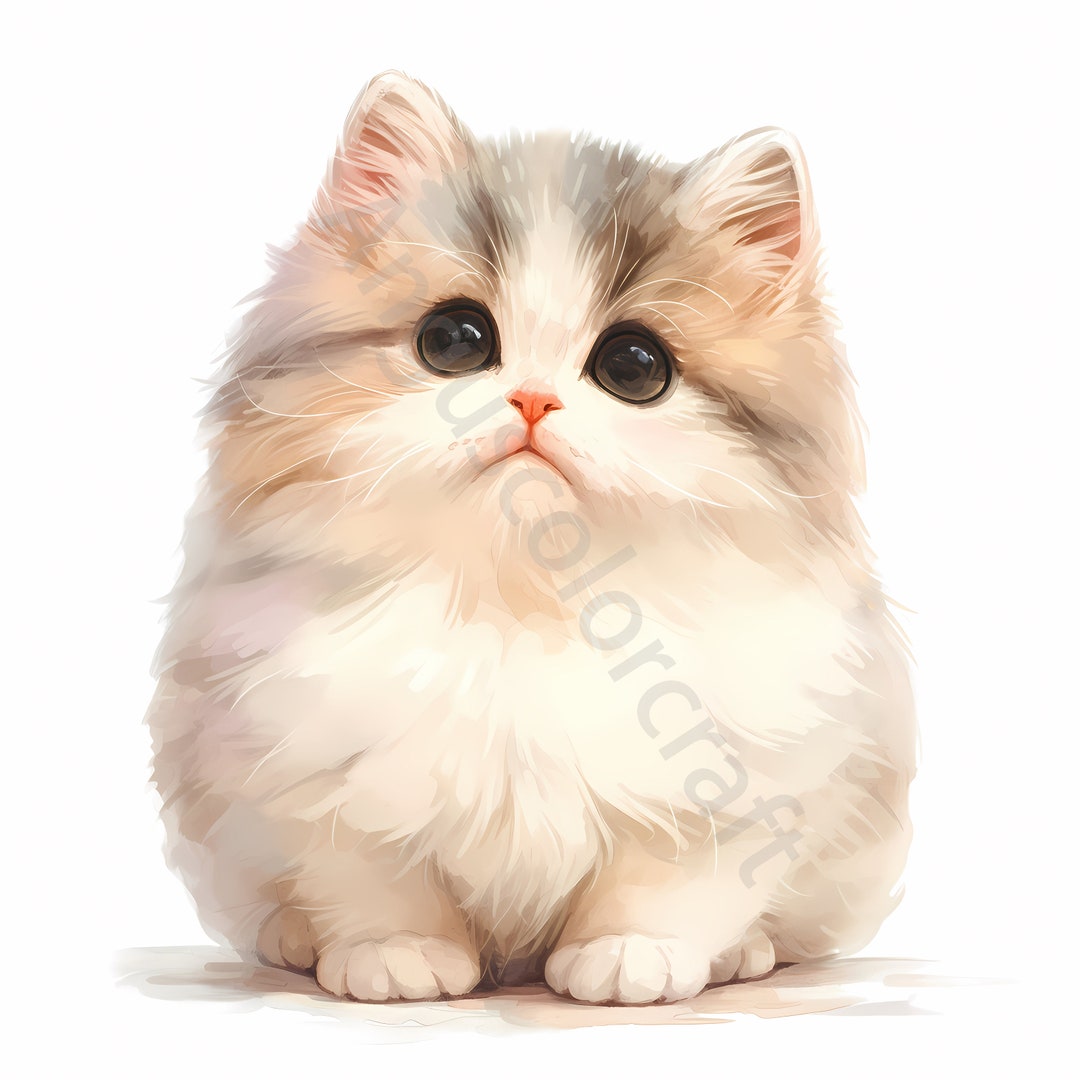 Watercolor Cute Cat Clipart Bundle, Clip Art Set of 17 High Quality ...