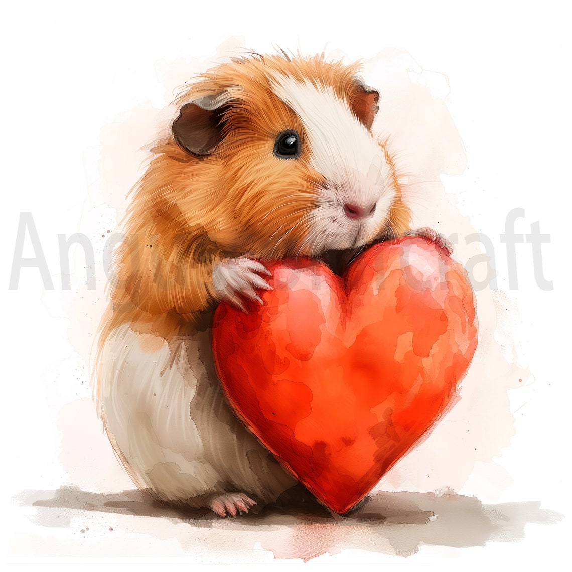 Valentine's Day Guinea Pig, 16 Clipart Bundle, Junk Journal, Digital ...