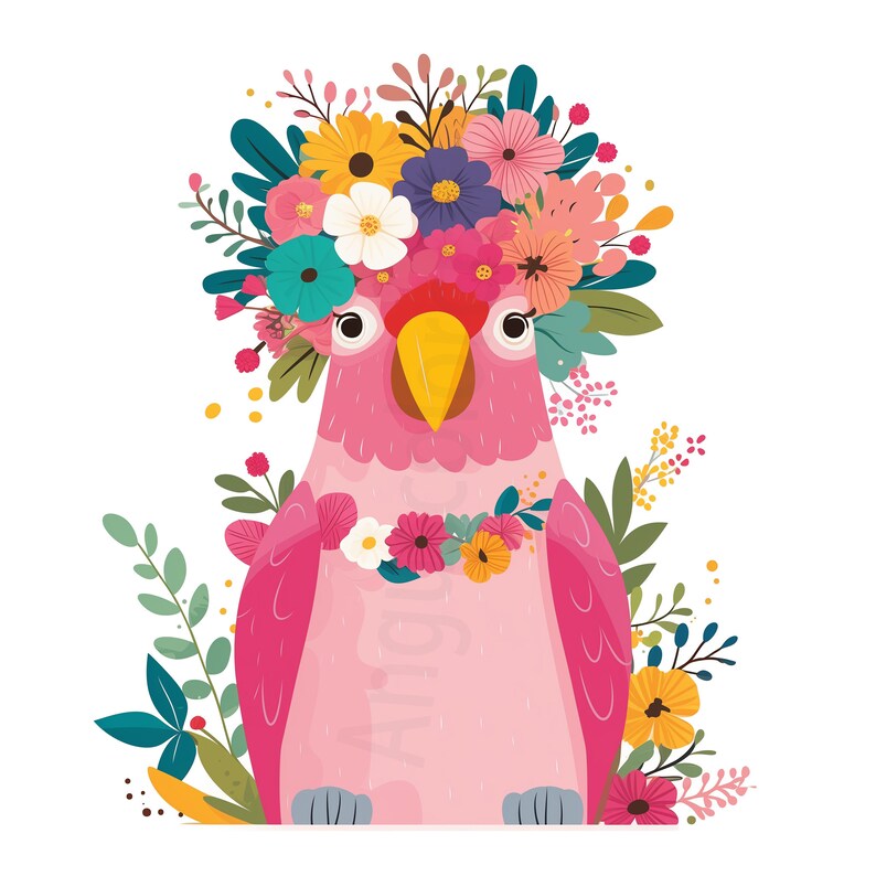 Cute Parrot Clip Art Bundle, 20 High Res Jpgs, Digital Download, Cute ...