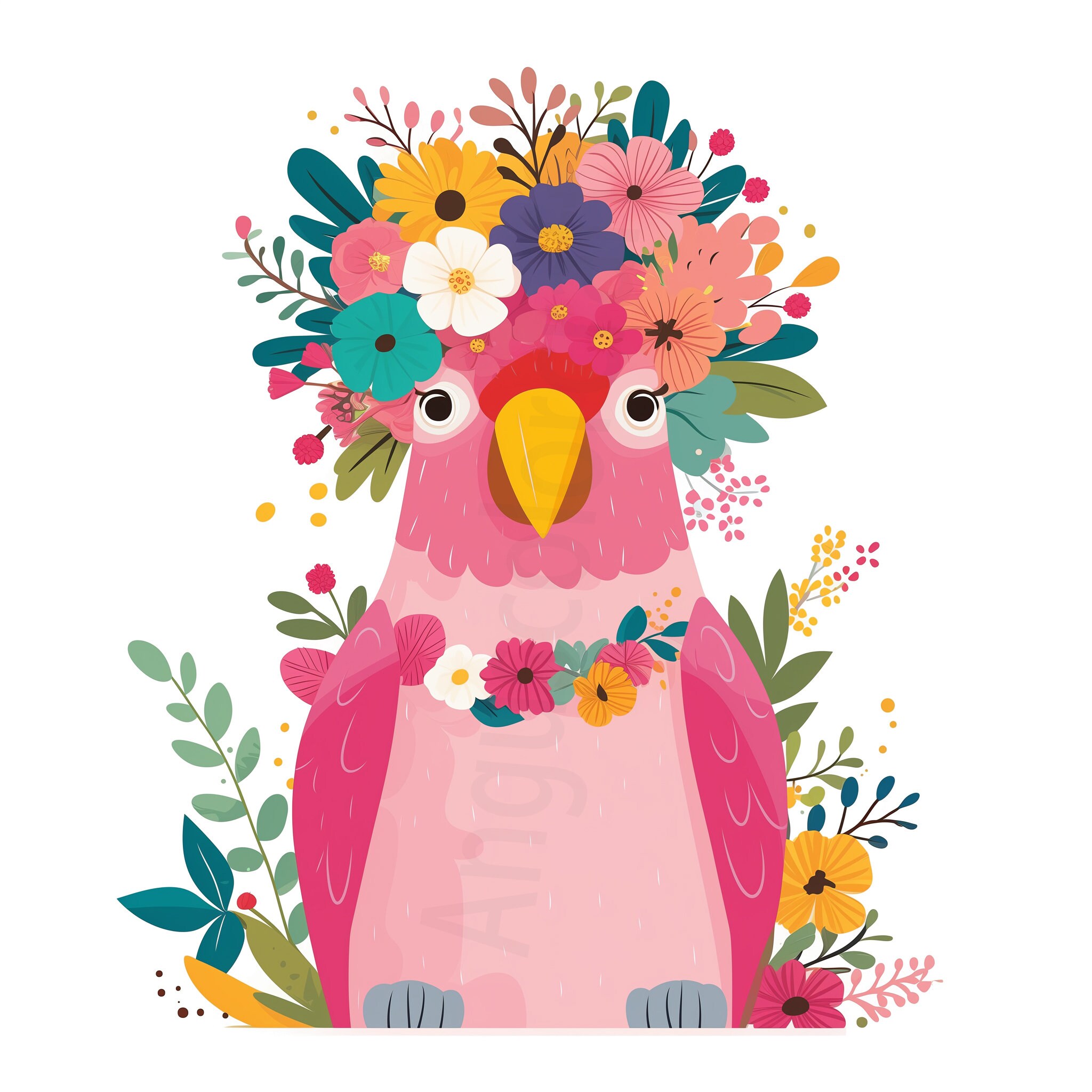 Cute Parrot Clip Art Bundle 20 High Res S Digital Download Cute Bird Clipart Card Making