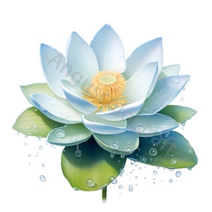 12 Watercolor Lotus Clipart, Water Lilies, Lotus Flower Art, Lotus ...