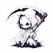 12 Cute Grim Reaper JPG, Black and White Clipart, Spooky Reaper ...