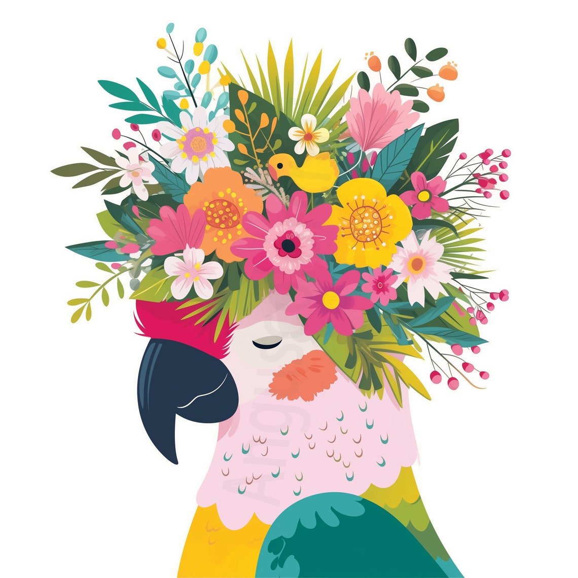 Cute Parrot Clip Art Bundle, 20 High Res Jpgs, Digital Download, Cute ...