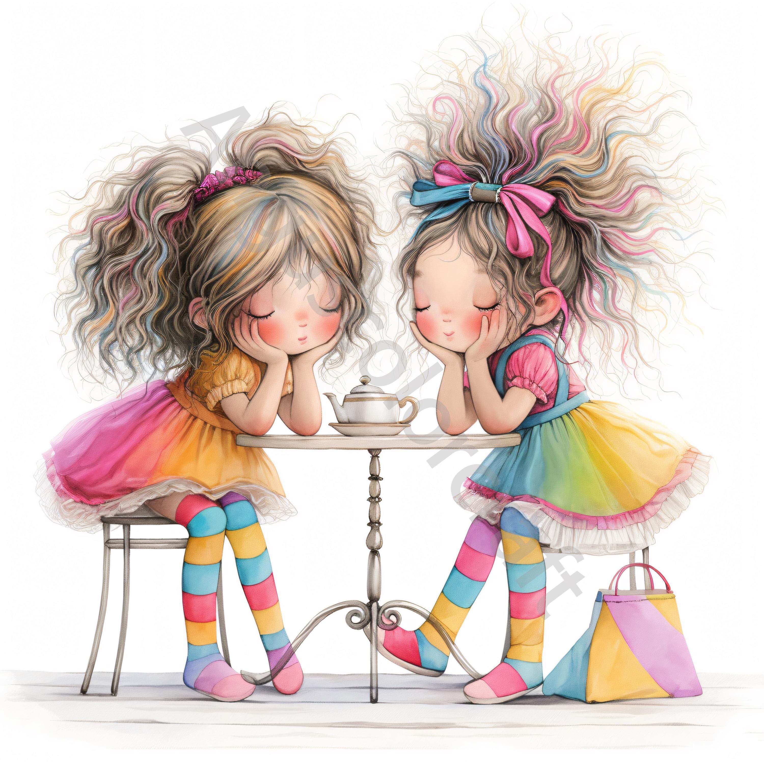 Whimsical Tea Party Clip Art Bundle 13 Watercolor Clipart JPG Junk ...
