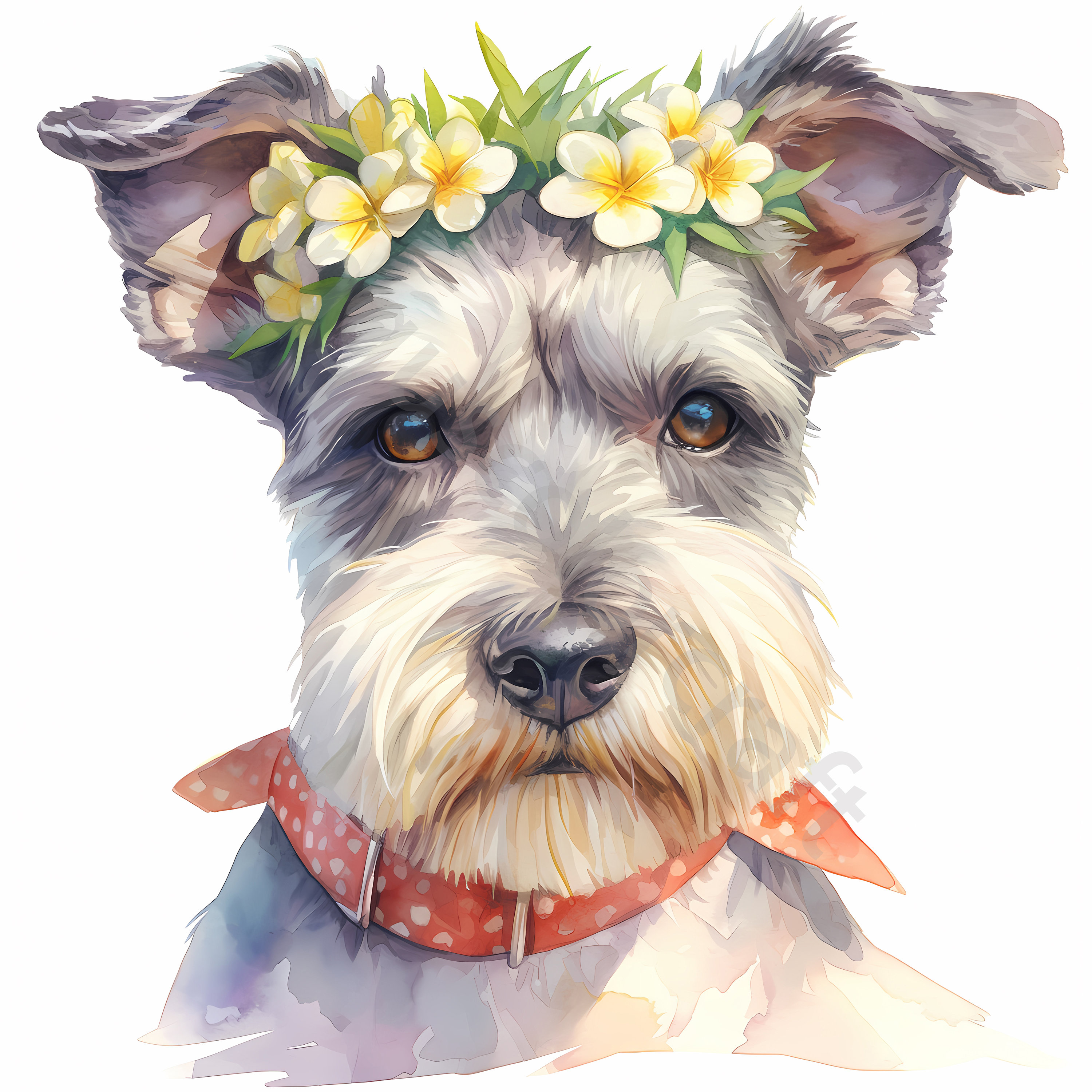 15 Miniature Schnauzer Clipart, Jpgs, Commercial Use, Digital Download, Watercolor Clipart, Cute ...