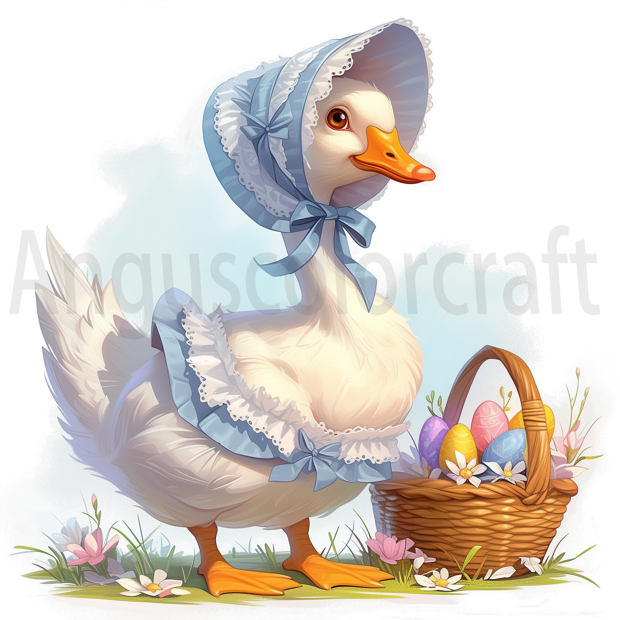 Watercolor Easter Goose Clipart 20high Quality Jpgs, Scrapbook Paper ...