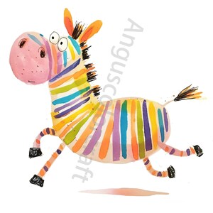 10 Quirky Funny Zebra Clip Art, Watercolor Clipart JPG, Junk Journaling ...