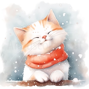 18 Watercolor Cute Cat Clipart Cat Lover Clipart for Cat Owner ...