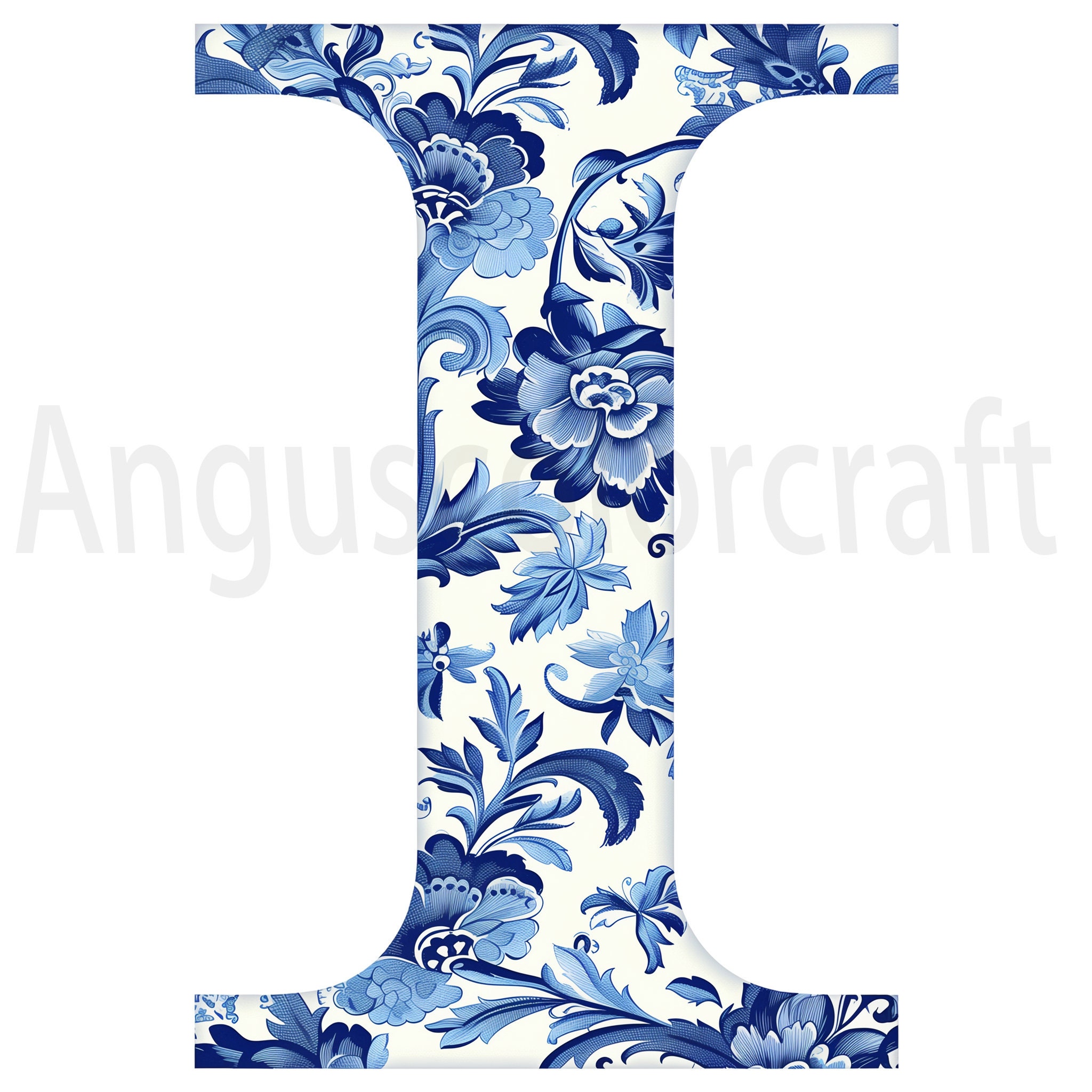 Traditional Chinese Blue and White Porcelain Alphabet Clipart 26 High ...