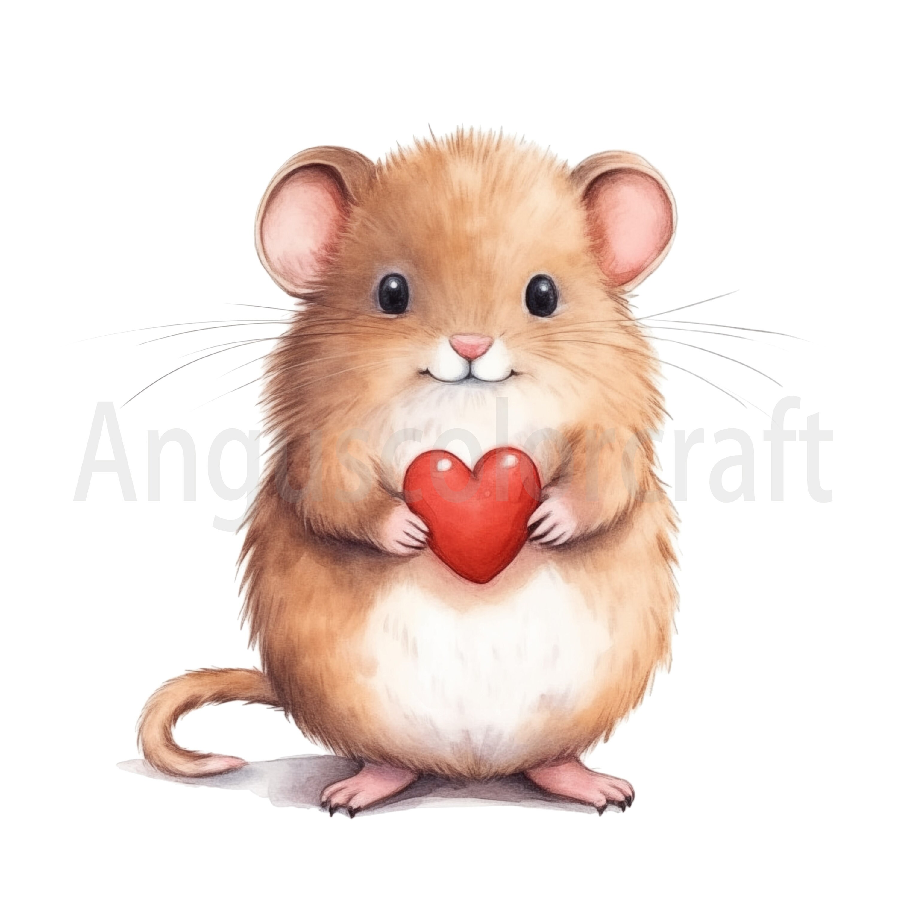 Valentine Vole, Cute Mouse Clipart, Kids 'book Illustration-18 High ...