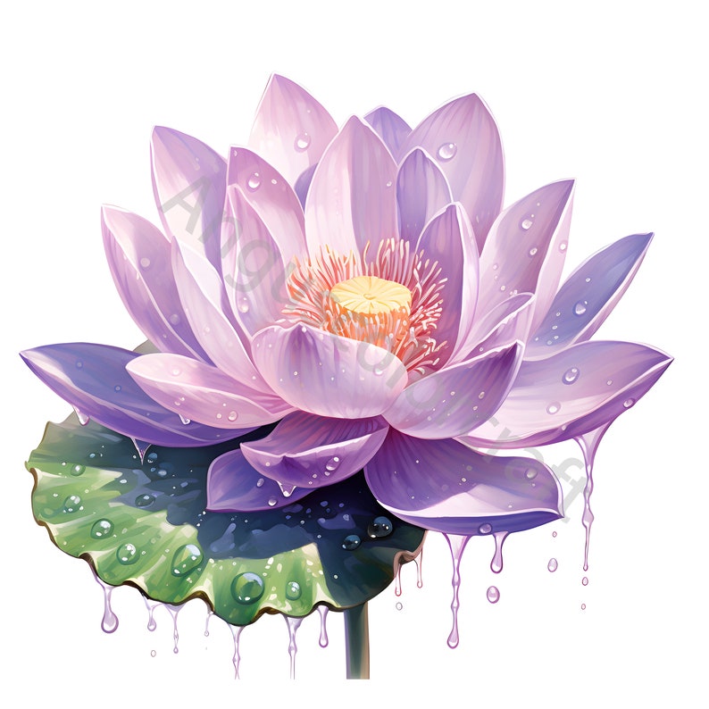 12 Watercolor Lotus Clipart, Water Lilies, Lotus Flower Art, Lotus ...
