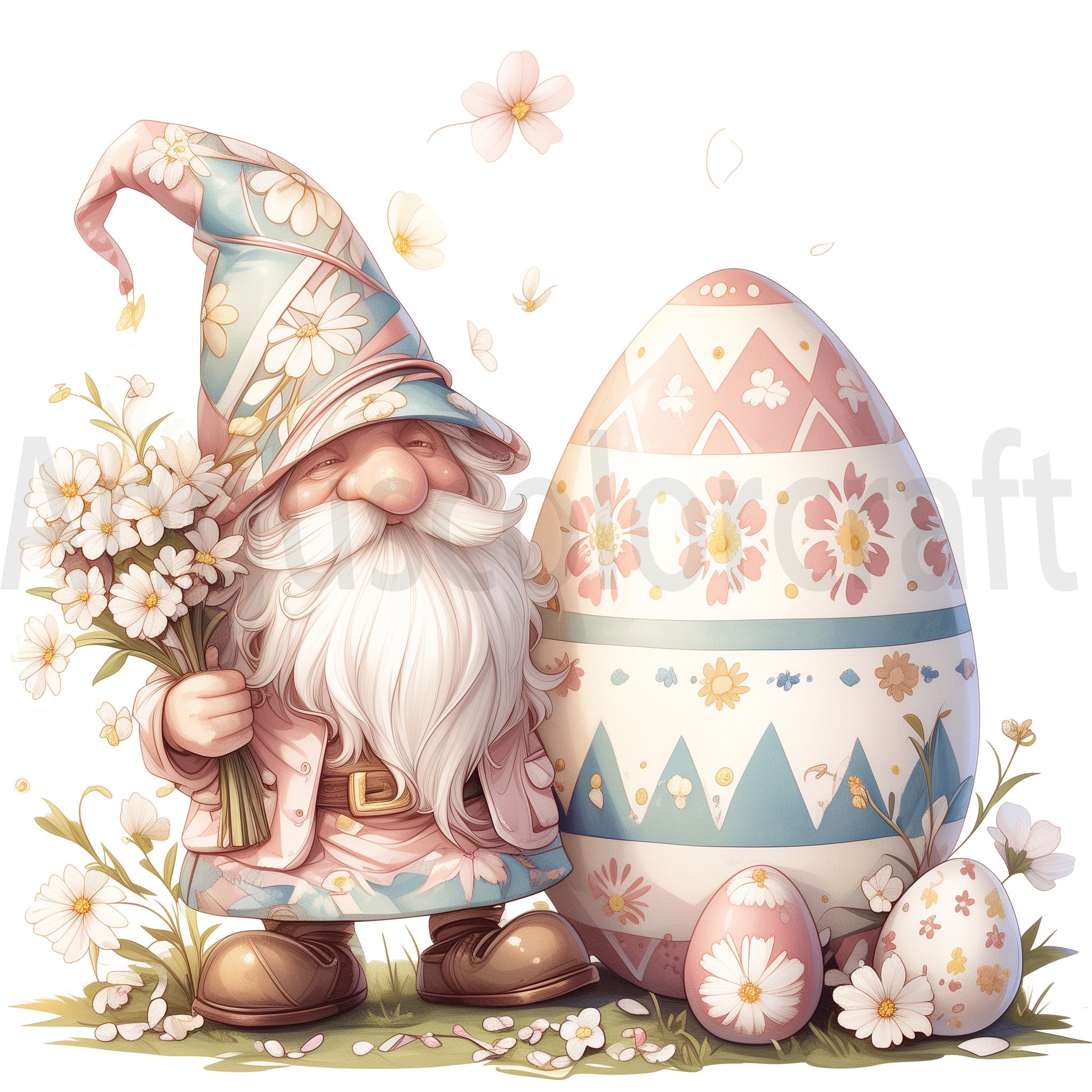 Watercolor Easter Gnome Clipart 20high Quality Jpgs, Scrapbook Paper ...