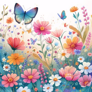 Butterfly Garden Clip Art Bundle 10 High Res Watercolor Clipart Jpgs ...
