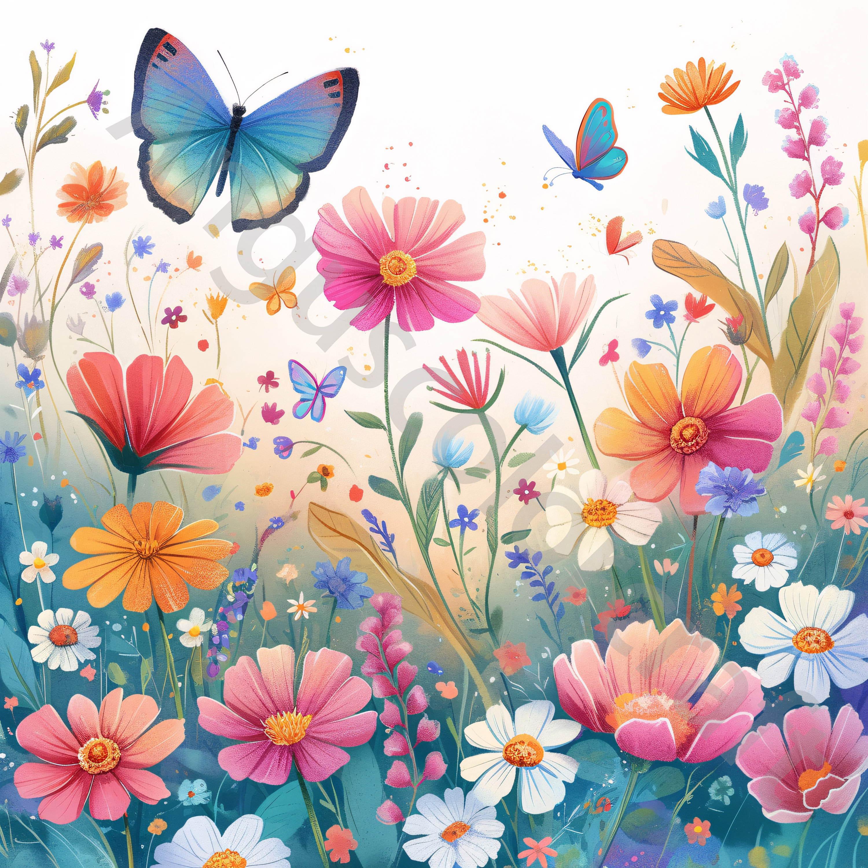 Butterfly Garden Clip Art Bundle 10 High Res Watercolor Clipart Jpgs ...