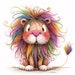 13 Quirky Lion Clipart, Commercial Use, Whimsical Ephemera, Watercolor ...