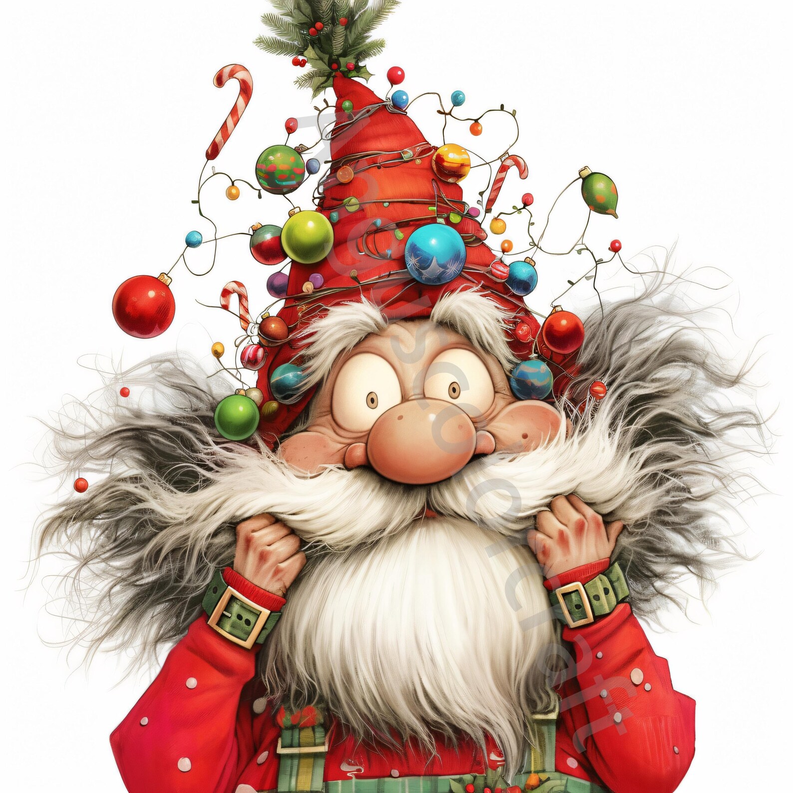 10 Quirky Busy Santa Clipart, Festive Santa, Commercial Use, Whimsical ...
