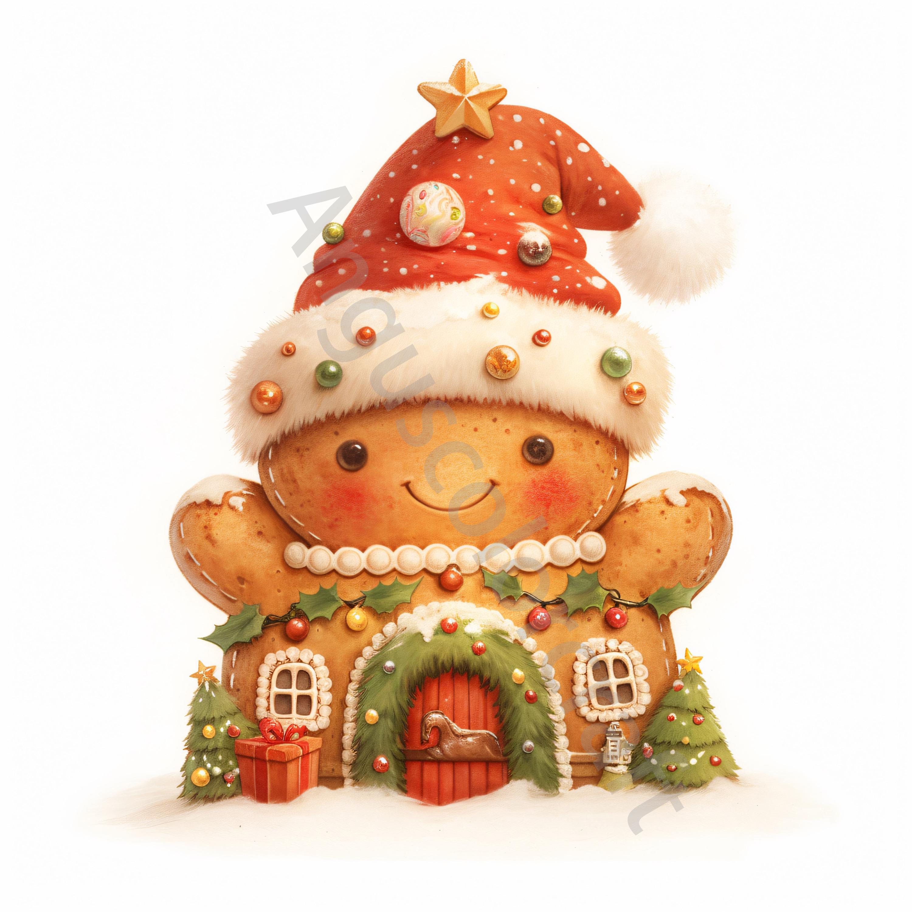 Gingerbread Man Clipart: Festive Cookie Graphics for Crafts (13 Jpgs ...
