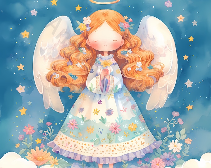 Whimsical Angel: Clip Art 10 High Res Watercolor Jpgs for Junk ...