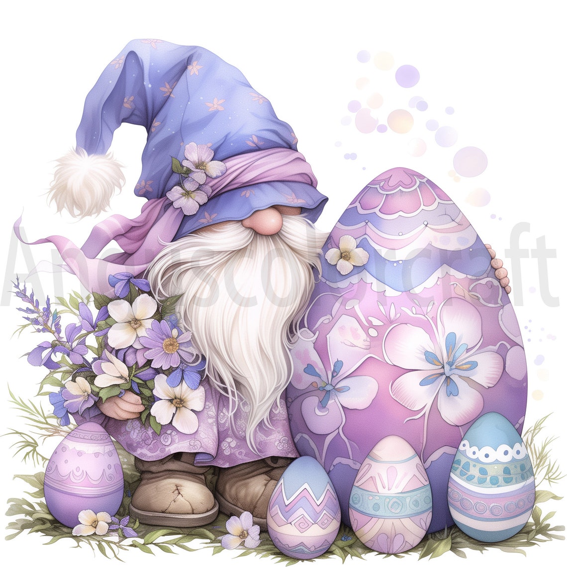 Watercolor Easter Gnome Clipart 20high Quality Jpgs, Scrapbook Paper ...