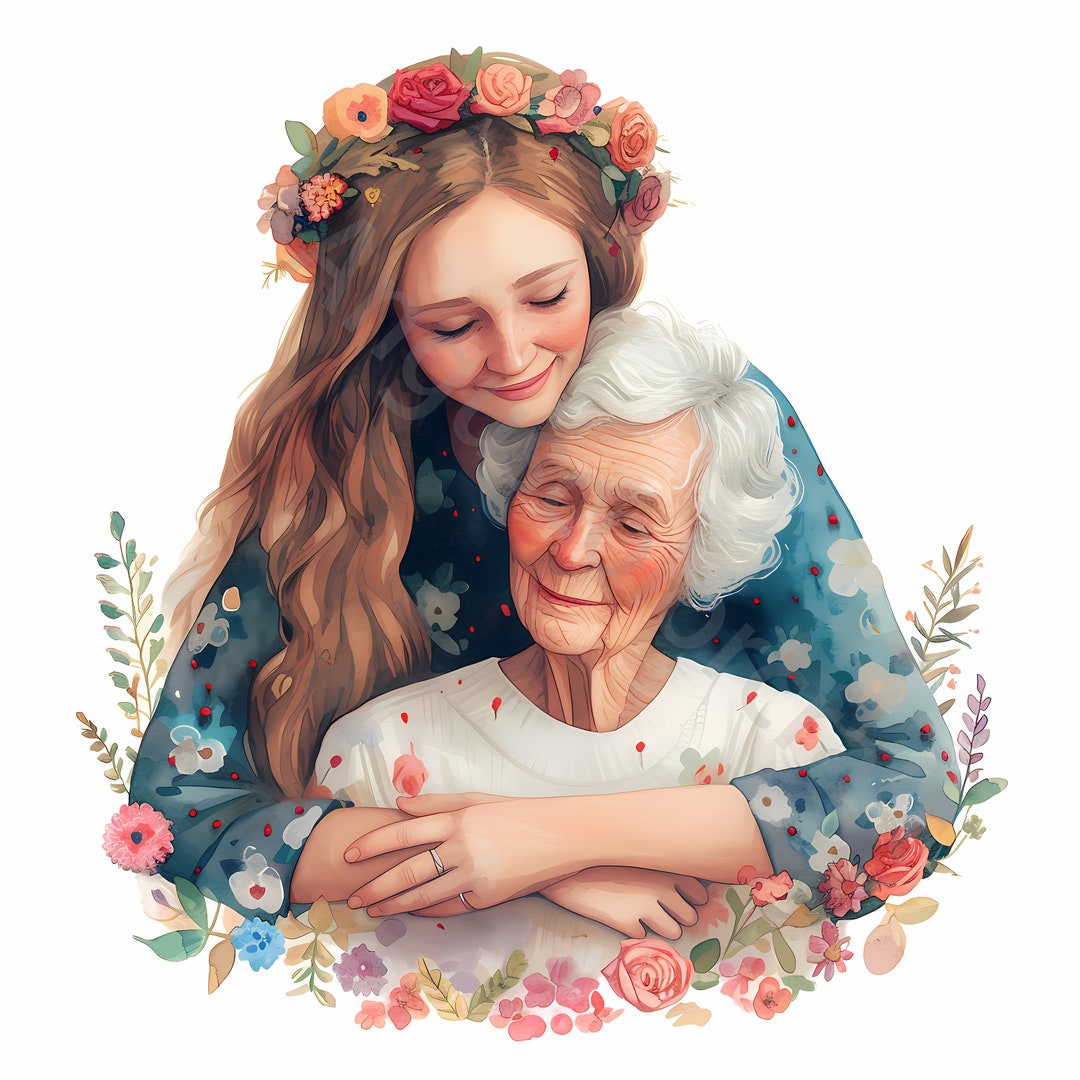 13 Mother's Day Clipart, Mother and Daughter Print, Printable ...