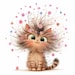 12 Frazzled Flower Cat Clip Art, Watercolor Clipart JPG, Junk ...