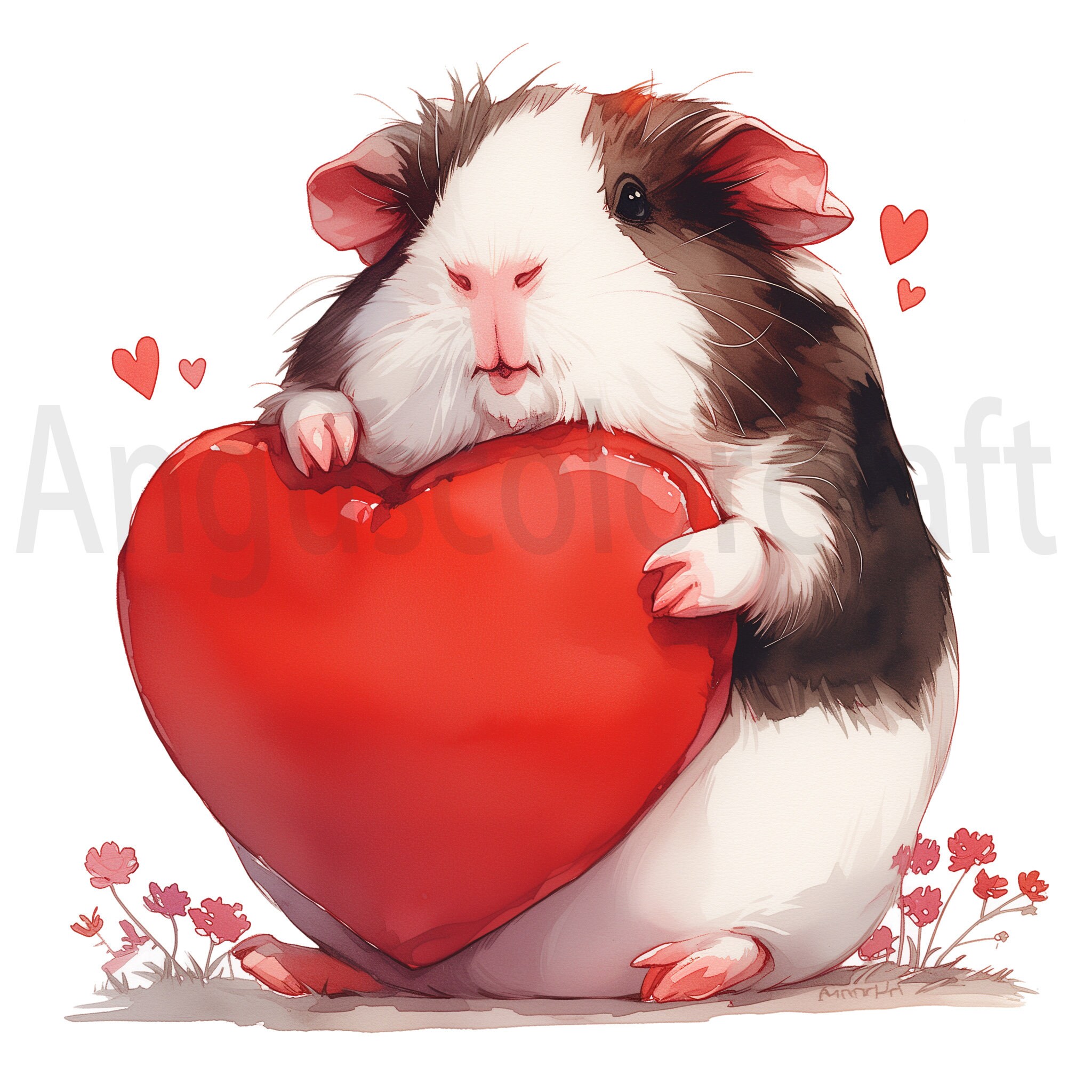 Valentine's Day Guinea Pig, 16 Clipart Bundle, Junk Journal, Digital ...