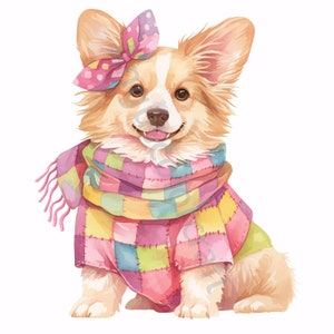 12 Cute Whimsical Puppy Clipart, Colorful Dogs Clipart, High Res Jpgs ...