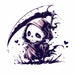 12 Cute Grim Reaper JPG, Black and White Clipart, Spooky Reaper ...