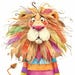 12 Quirky Lion Clip Art, Watercolor Clipart JPG, Junk Journaling ...