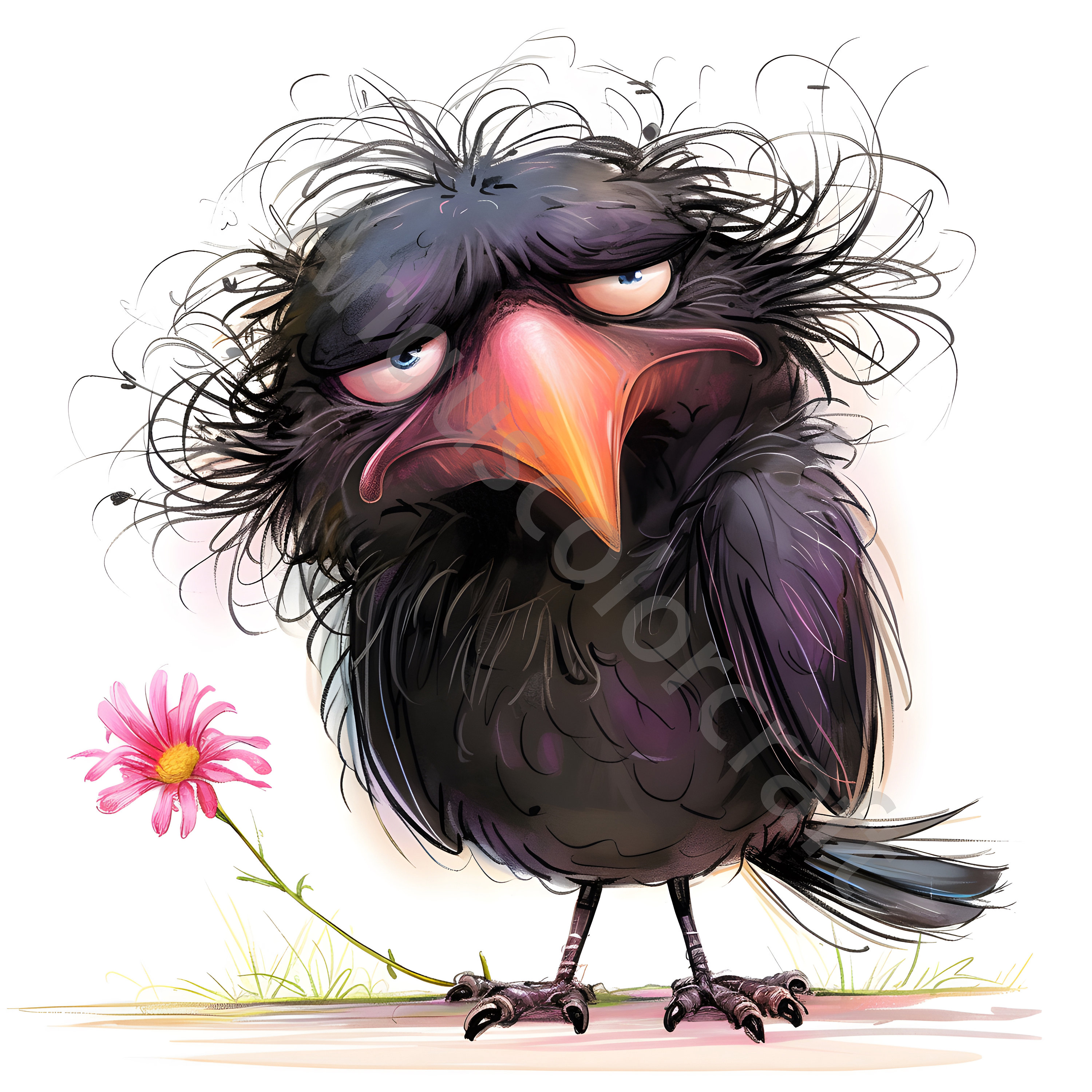 14 Crazy Raven Clip Art, Funny Bird Clipart, High Quality Jpgs, Digital ...