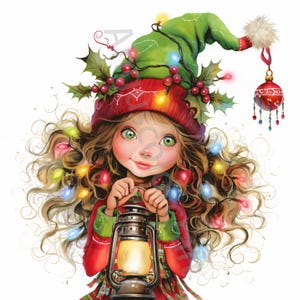 Christmas Girl Clip Art 12 High Res Watercolor Jpgs, Junk Journaling ...