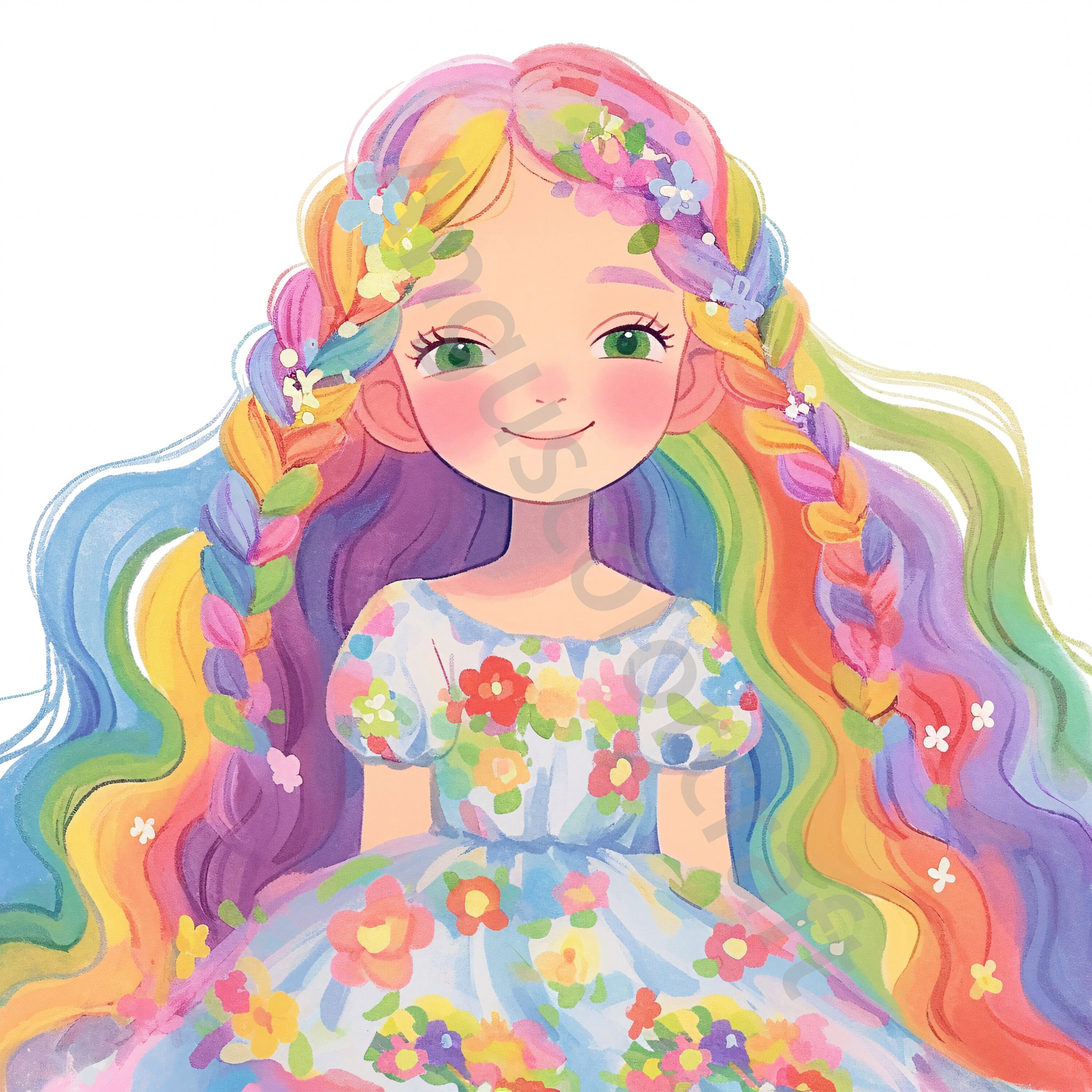12 Jpgs Quirky Rainbow Princess Clipart, Commercial Use, Whimsical ...