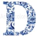 Traditional Chinese Blue and White Porcelain Alphabet Clipart 26 High ...