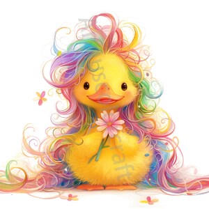 12 Quirky Duck Clip Art, Frazzled Duck, Watercolor Jpgs, Junk ...