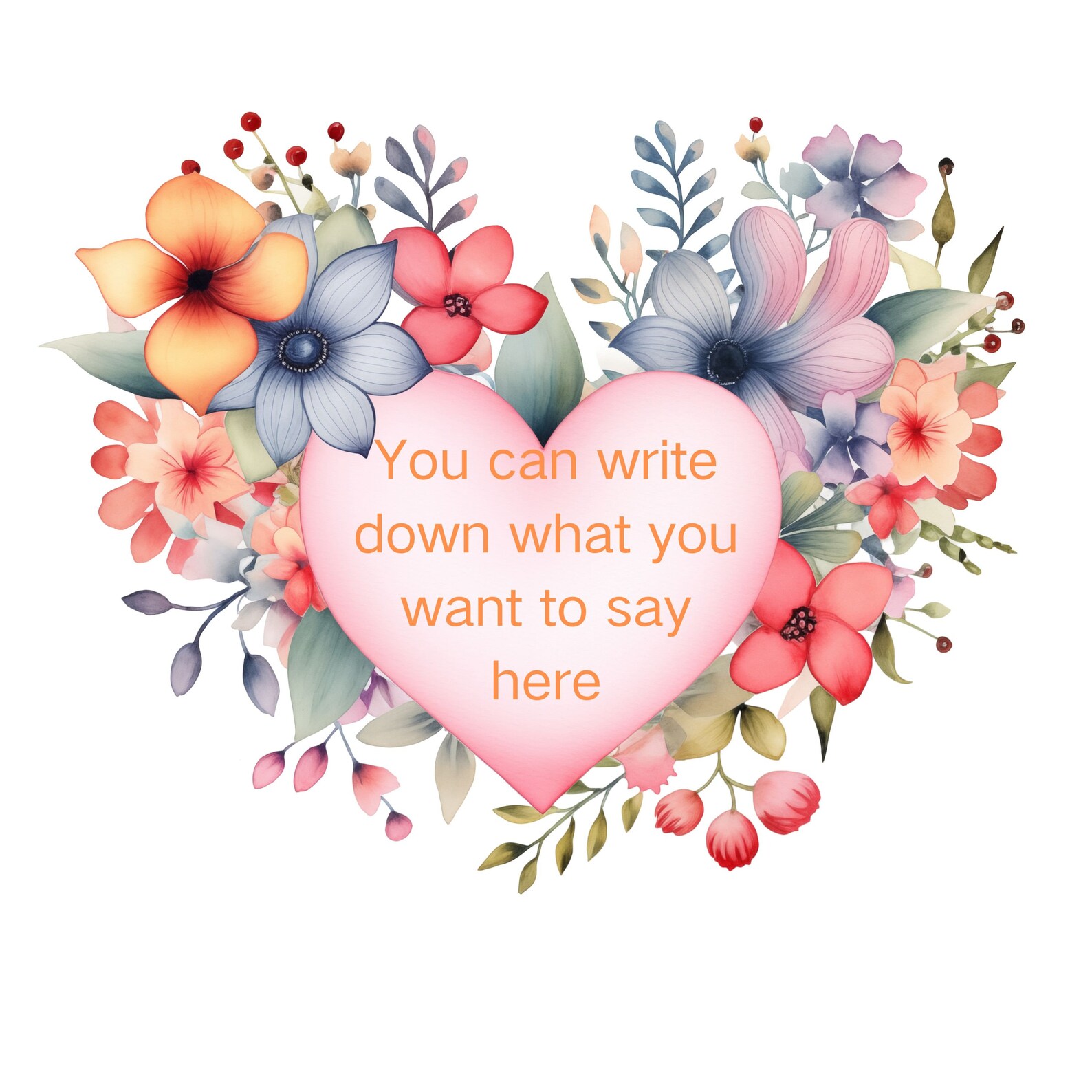 Hearts and Flowers Clipart, Valentine's Day Card, Love, 18 High Quality ...