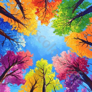 Whimsical Trees in Autumn Clipart Bundle 10 Watercolor Jpgs, Junk ...
