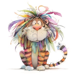 14 Cute Whimsical Tiger Clipart, Funny Tiger Clipart, High Quality JPG ...
