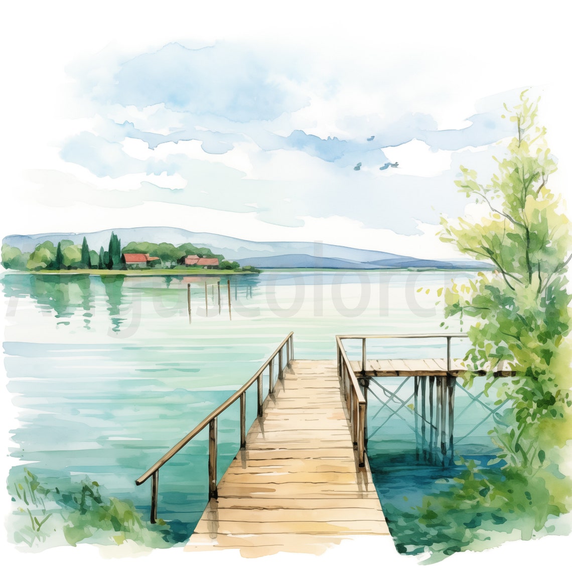 Mountain Landscape Lake Clipart 18 High Quality Jpgs, Commercial Use ...