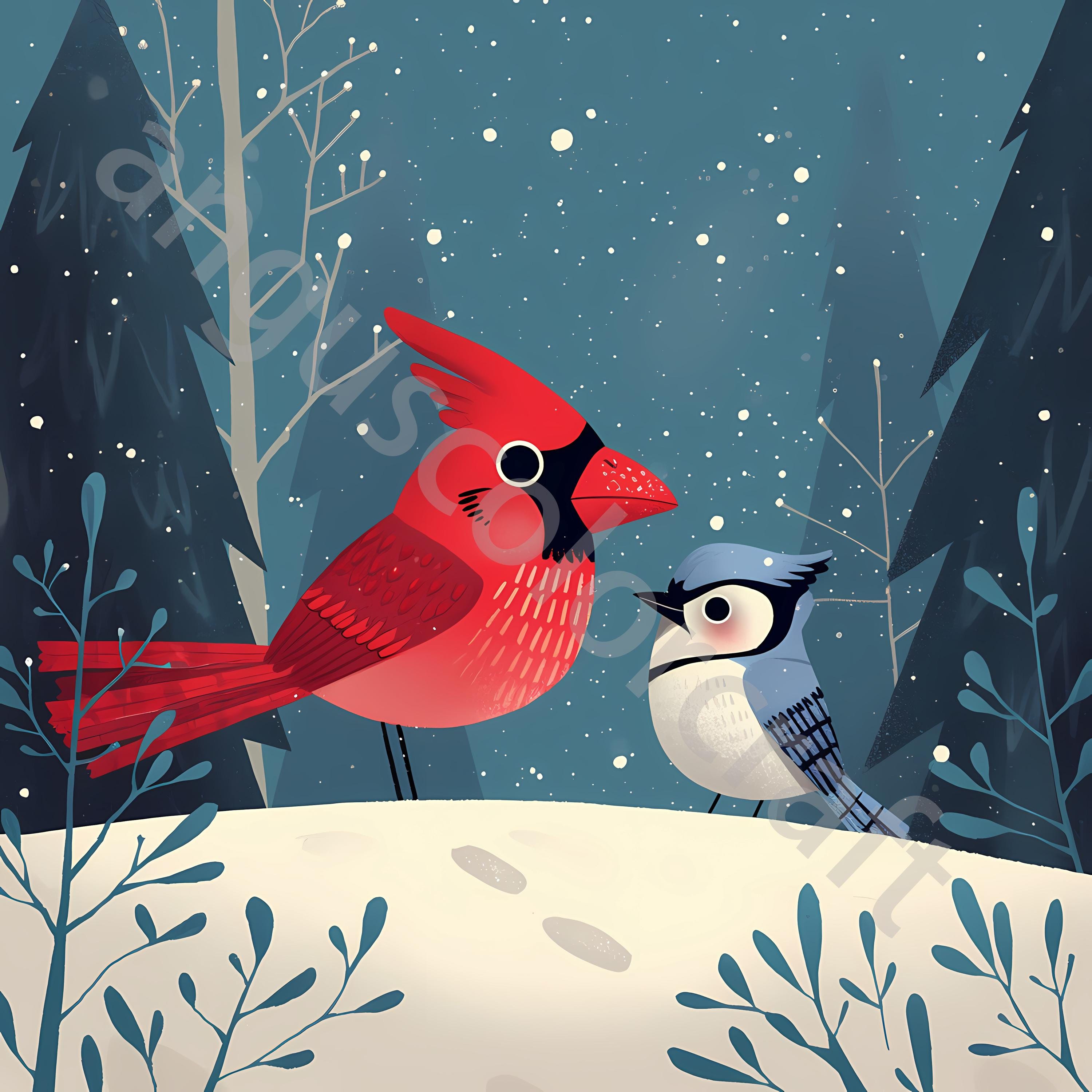 12 Winter Birds Clip Art, Watercolor Clipart JPG, Junk Journaling ...