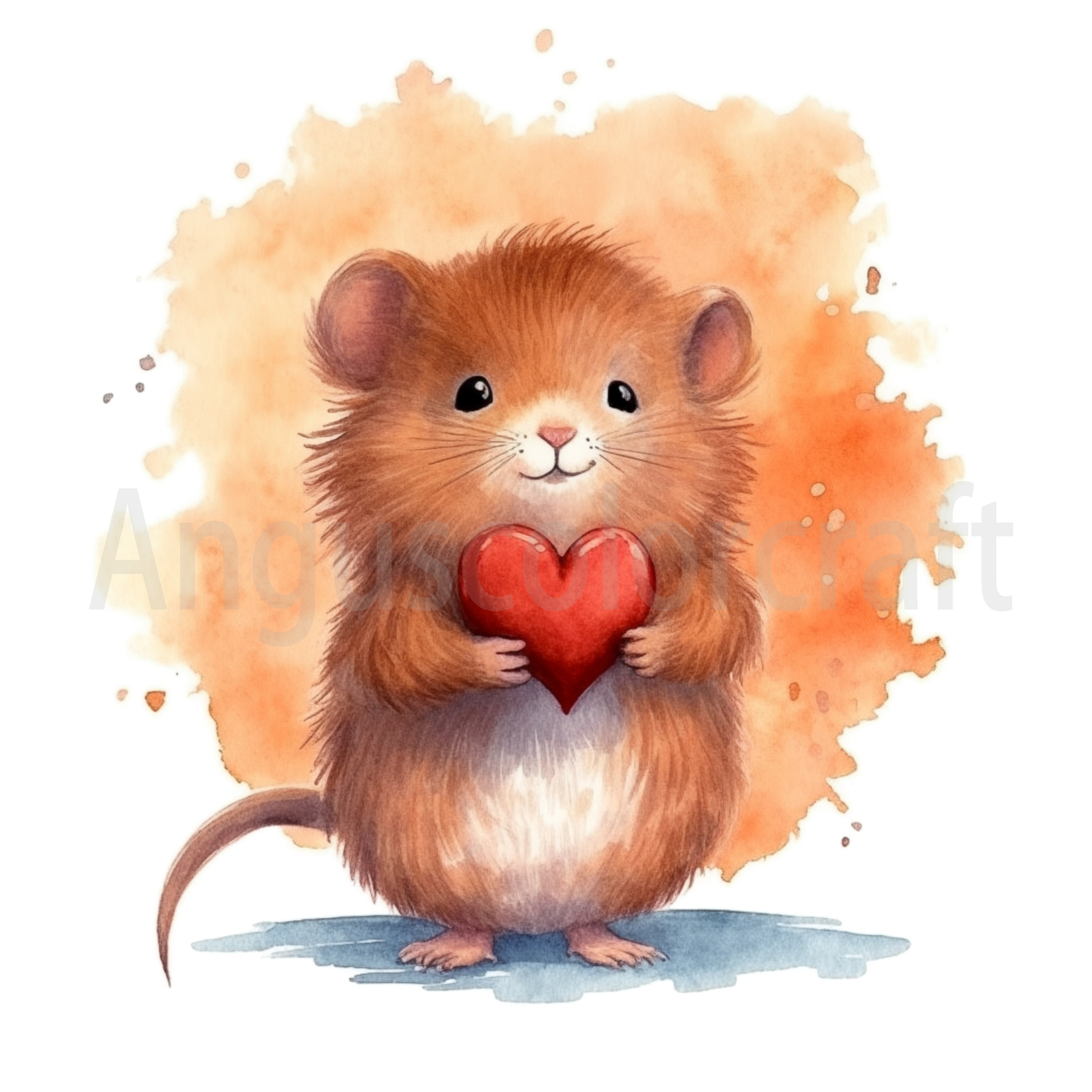Valentine Vole, Cute Mouse Clipart, Kids 'book Illustration-18 High ...