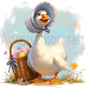 Watercolor Easter Goose Clipart -20high Quality Jpgs, Scrapbook Paper ...