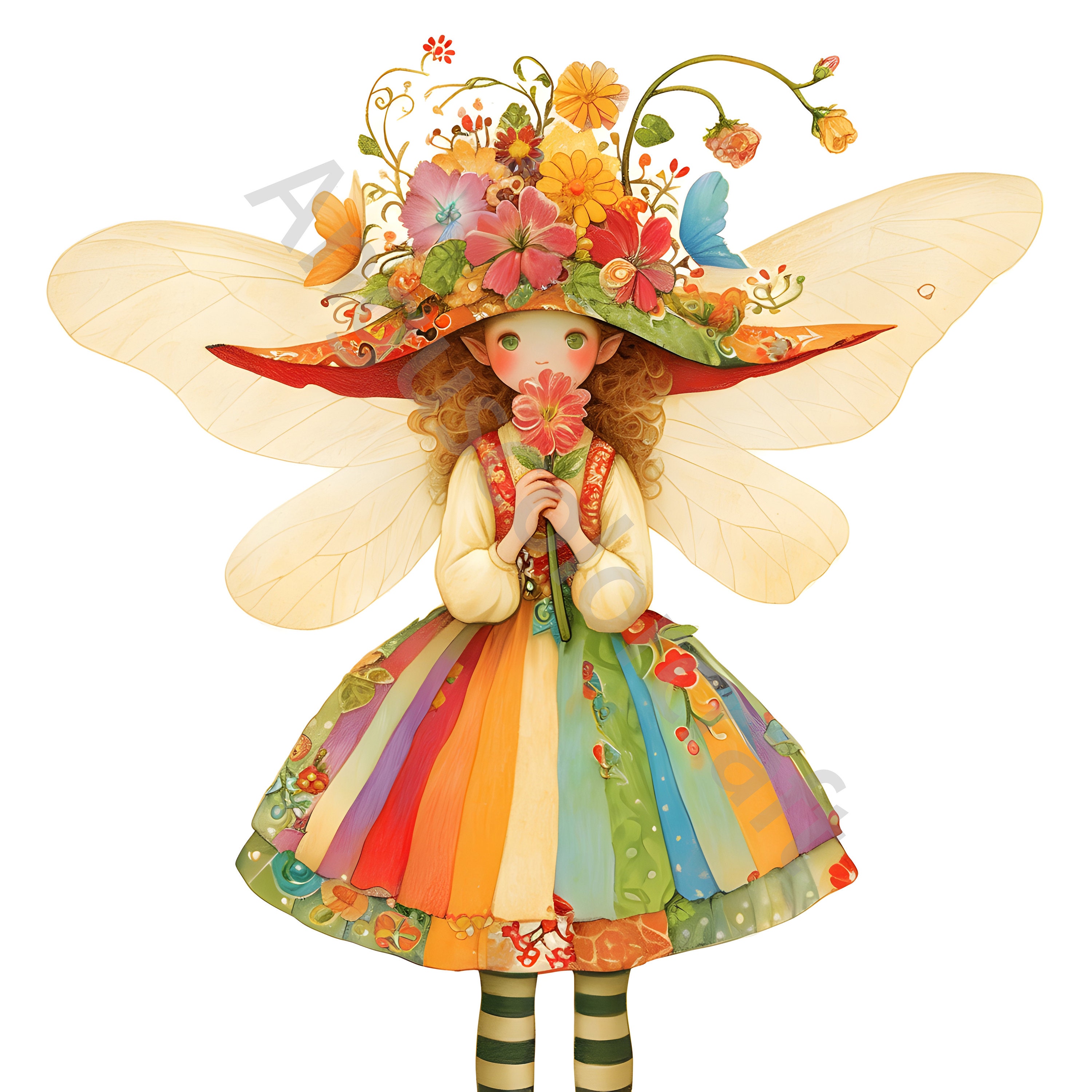 13 Vintage Whimsical Fairy Clip Art, Cute Fairy Clipart, High ...