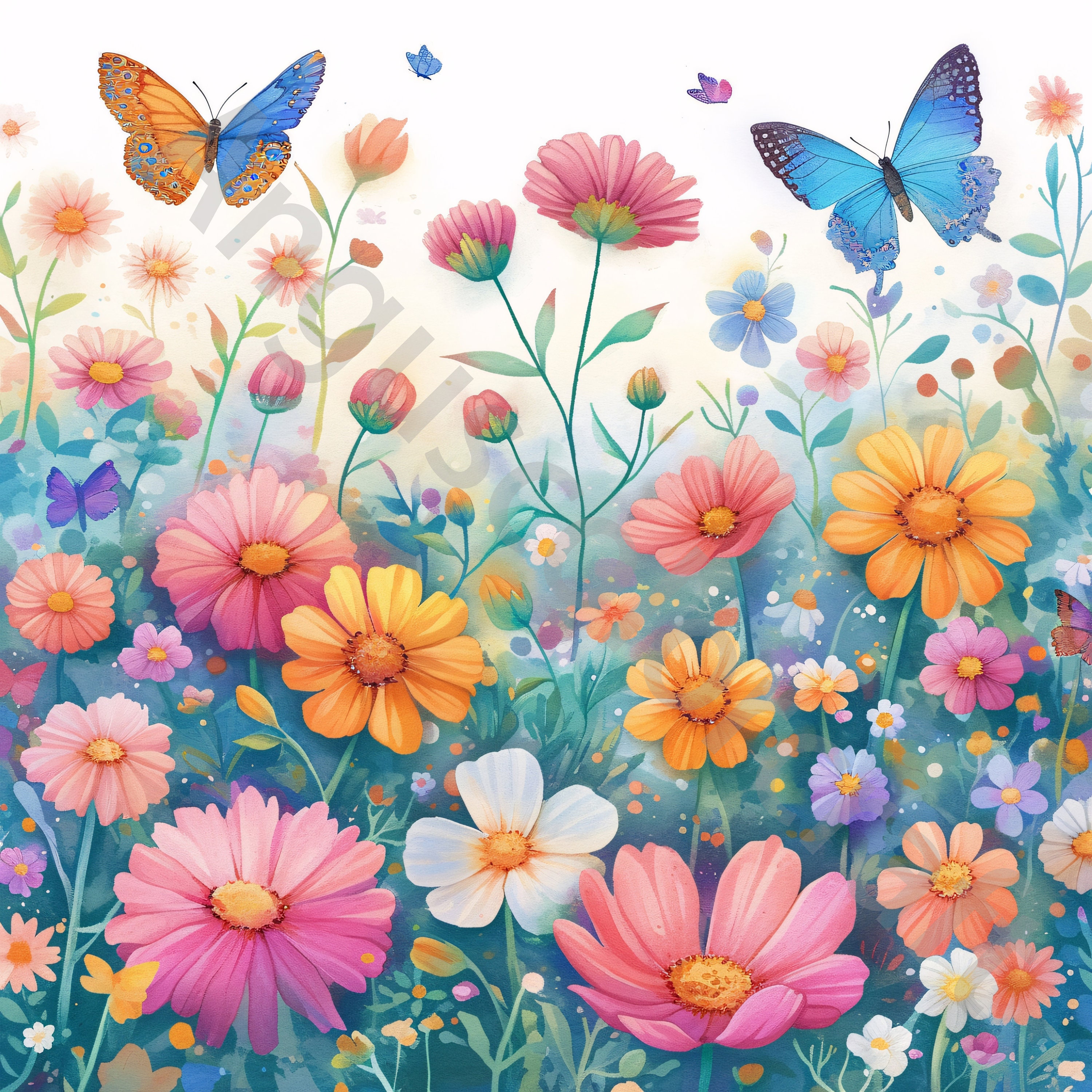 Butterfly Garden Clip Art Bundle 10 High Res Watercolor Clipart Jpgs ...