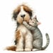 Quirky Dog and Cat Clip Art 10 High Res Watercolor Jpgs, Junk ...