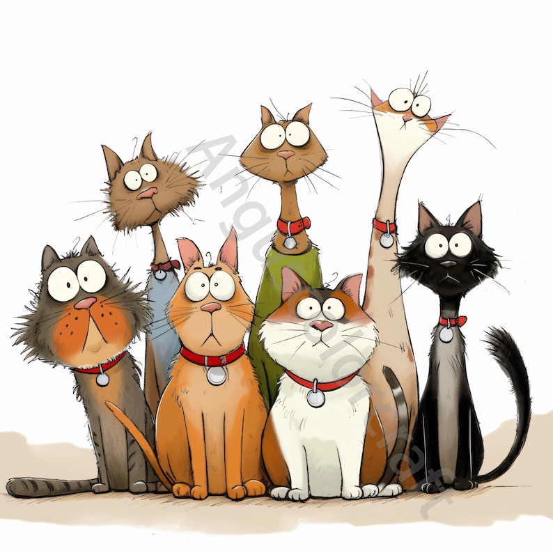 11 Photo of Cats Clip Art Watercolor Clipart Jpgs, Junk Journal ...