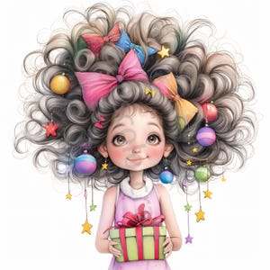 12 Quirky Christmas Surprise Clip Art, Watercolor Clipart JPG, Junk ...