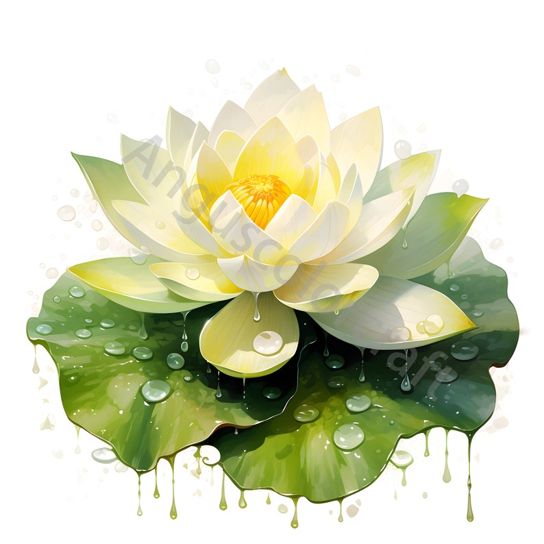 12 Watercolor Lotus Clipart, Water Lilies, Lotus Flower Art, Lotus ...